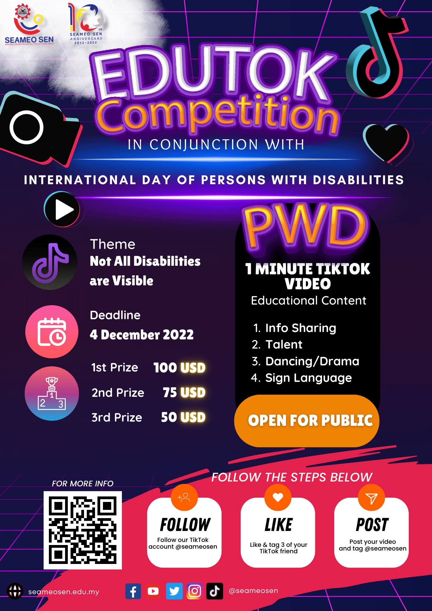 CALL FOR ENTRIES: EduTok Competition | SEAMEO SEN